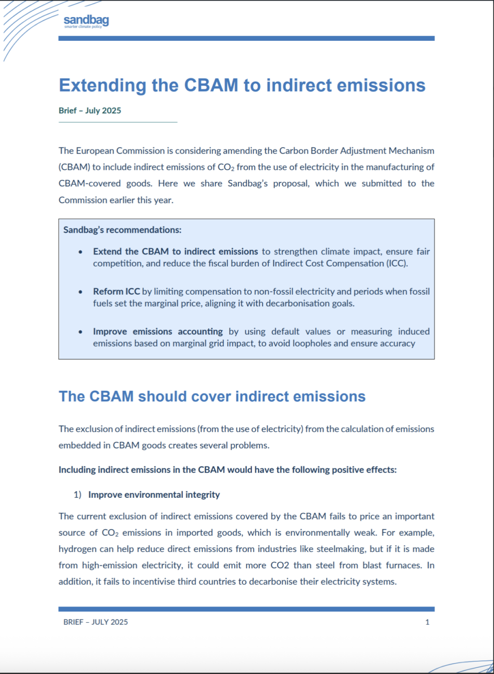 Extending the CBAM to indirect emissions | Sandbag