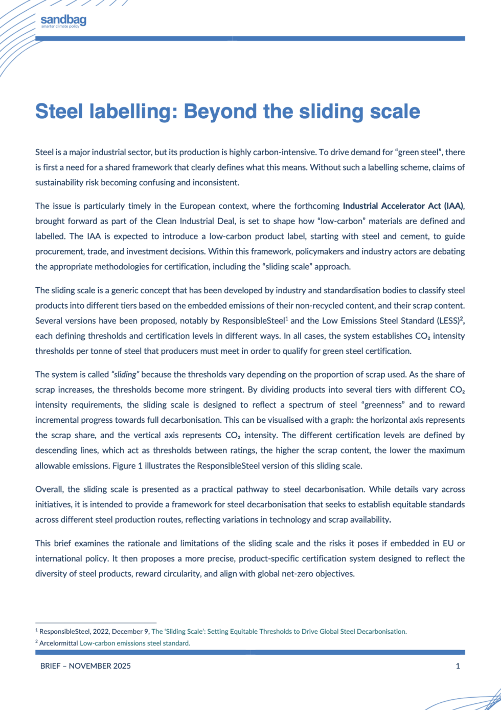 Steel labelling: why the “sliding scale” falls short of green steel goals